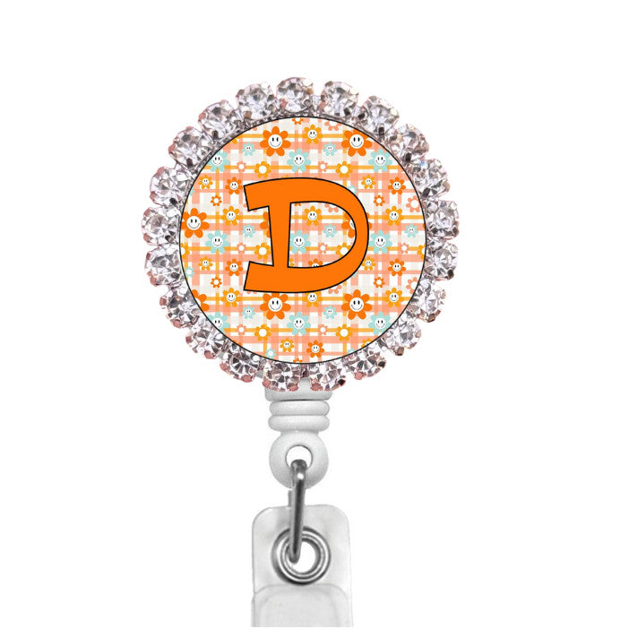 Sparkles Initial D2 ID Badge Reel - SassyBadge